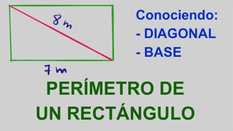 Perímetro de rectángulo con diagonal: cálculo