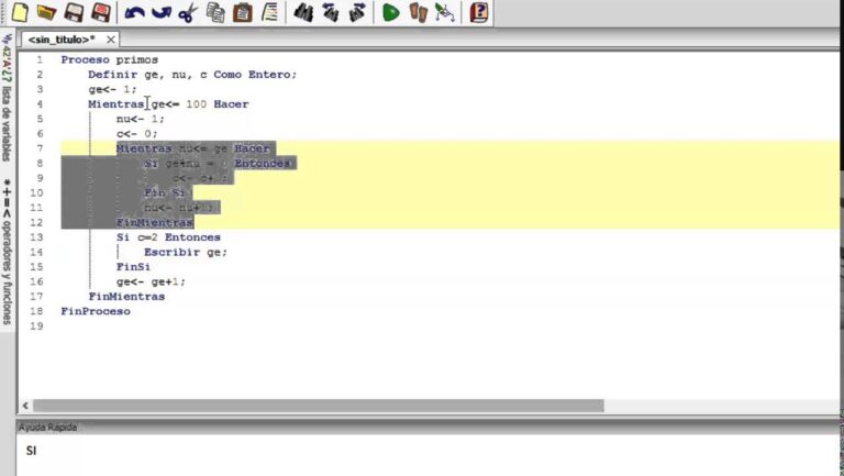 Ciclo mientras números primos en PseInt